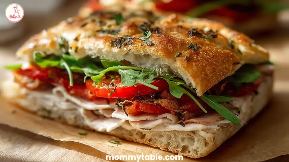 Italian Turkey Focaccia Sandwiches
